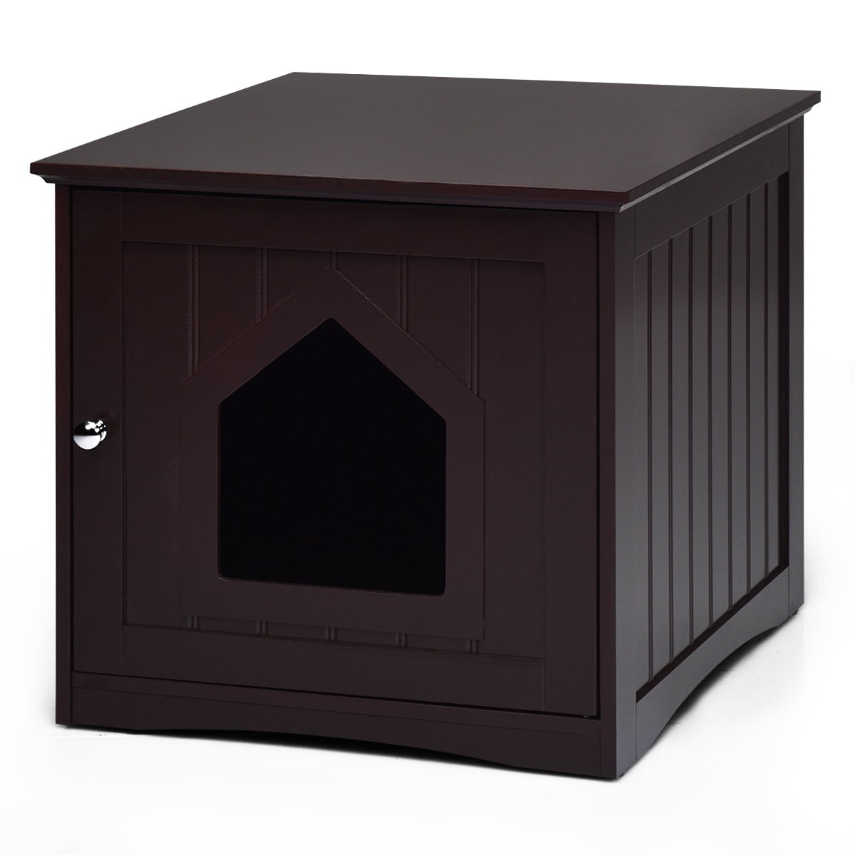 Topbuy Wood Cat House Litter Box Pet Cat Washroom Nightstand Cat ...