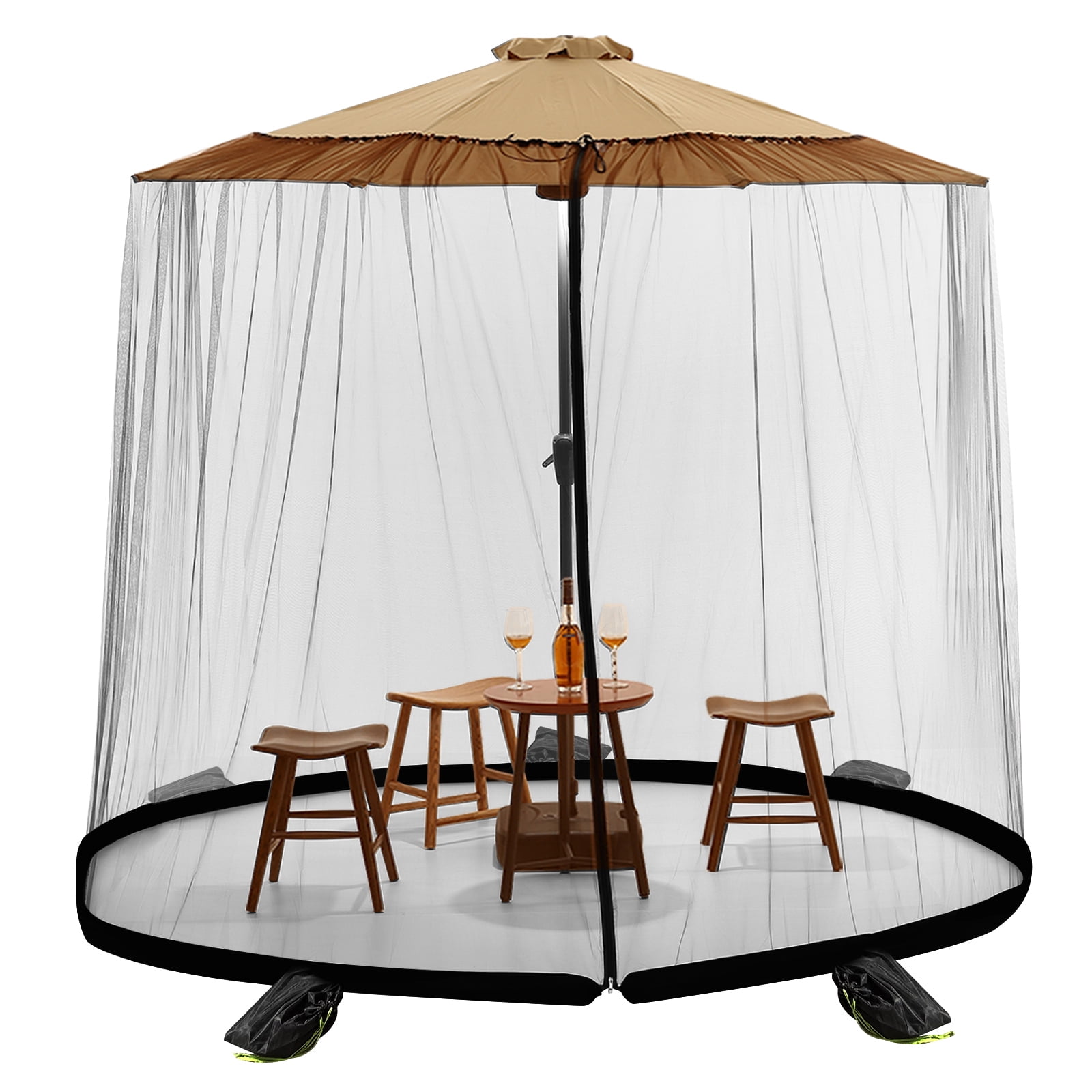 Topchances 7-10 ft Patio Umbrella Mosquito Net, Polyester Mesh Net ...