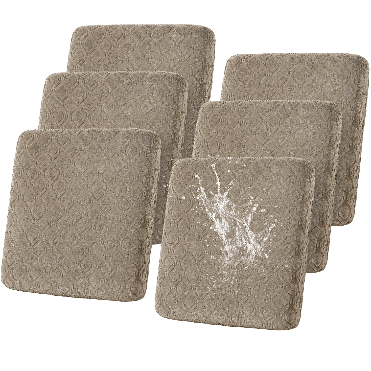 Topchances 8Pcs Stretch Patio Cushion Covers, Waterproof Outdoor ...