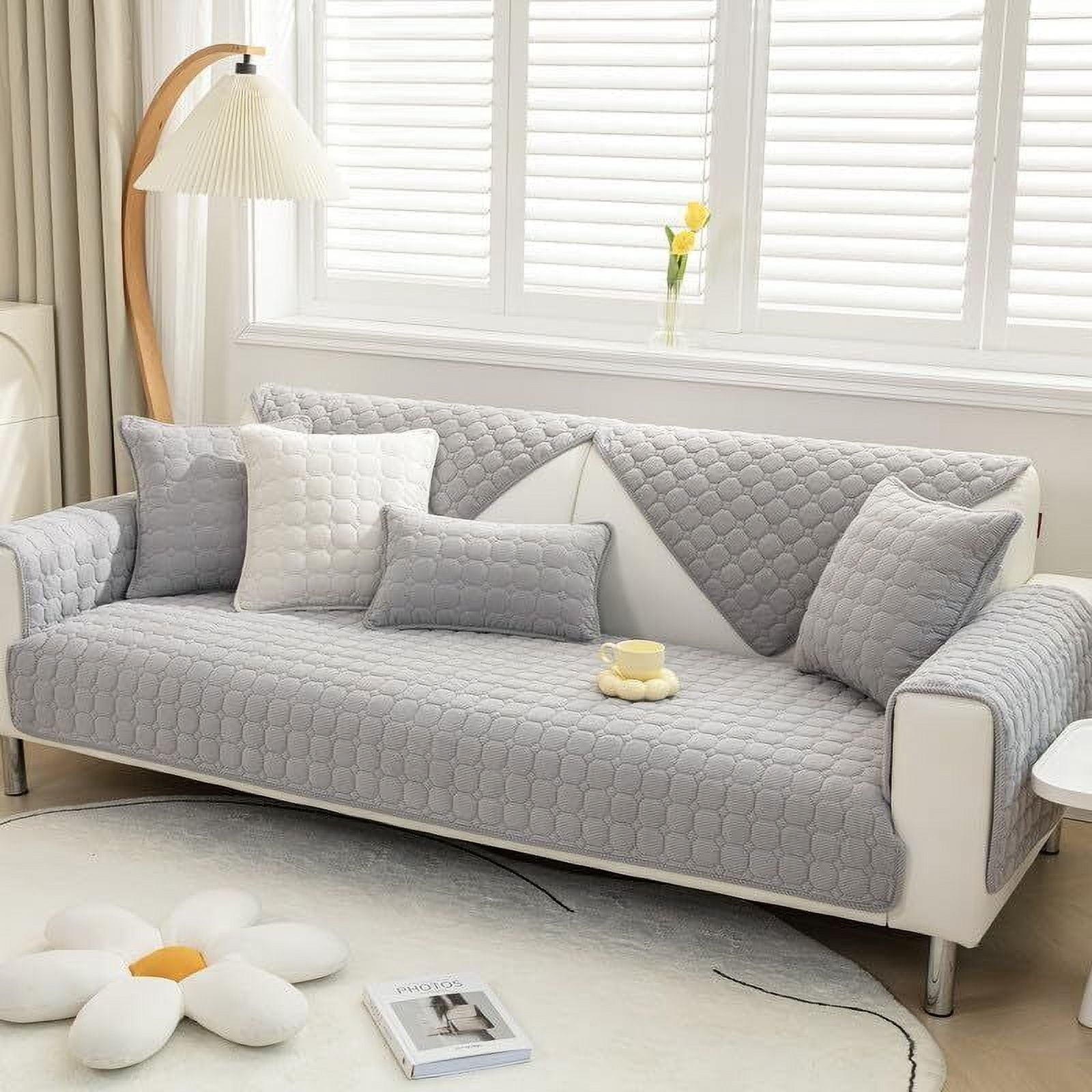 Topchances Fuzzy Couch Covers, Corduroy Couch Protector for Dogs Cats ...