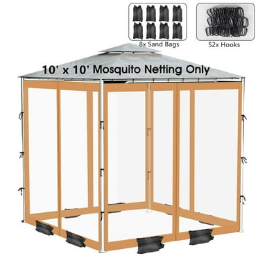 Universal Replacement Mosquito Netting, 10' x 10' Outdoor Canopy Net ...