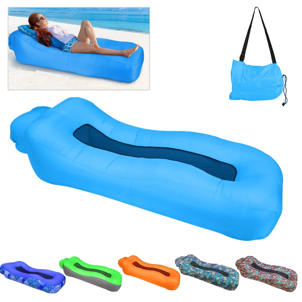 Topchances Inflatable Lounger 50cm Ergonomic Air Bed, No Pump Required ...