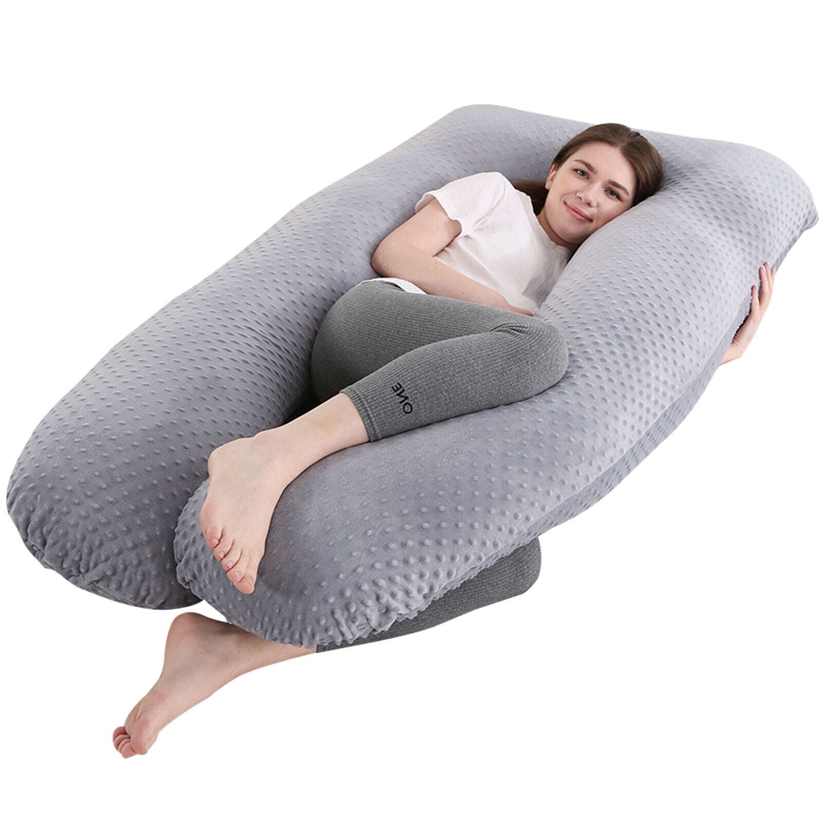 Topchances Pregnancy Pillow with Velvet Pillowcase, Extra Large ...