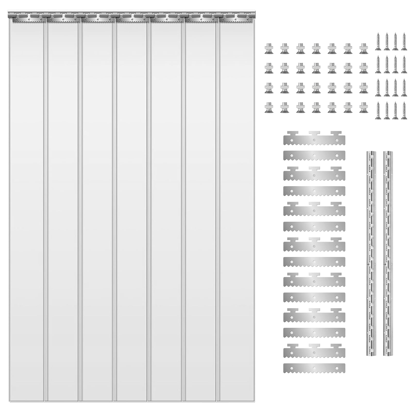 Topchances Strip Curtain, 36'' W x 84'' L Clear PVC Door Curtain Bulk ...