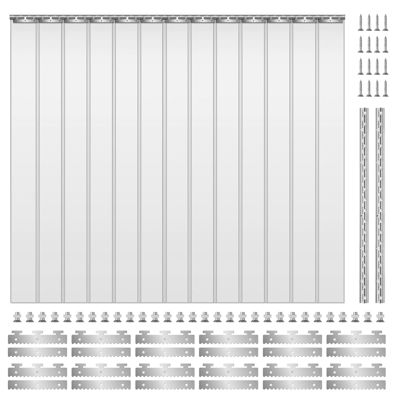 Topchances Strip Curtain, 72'' W x 84'' L Clear PVC Door Curtain Bulk ...