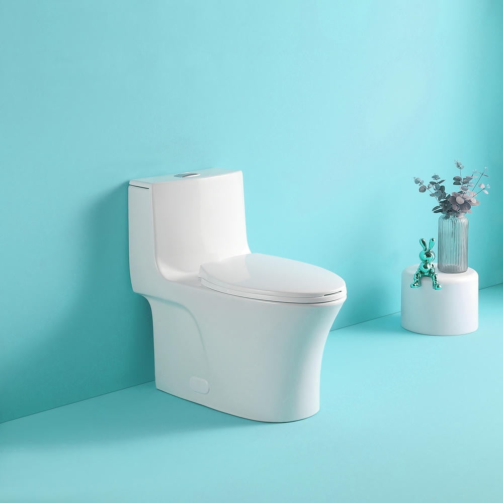 Topcobe 1.1/1.60 GPF Dual-Flush One Piece Toilet, 1000 Gram Map ...
