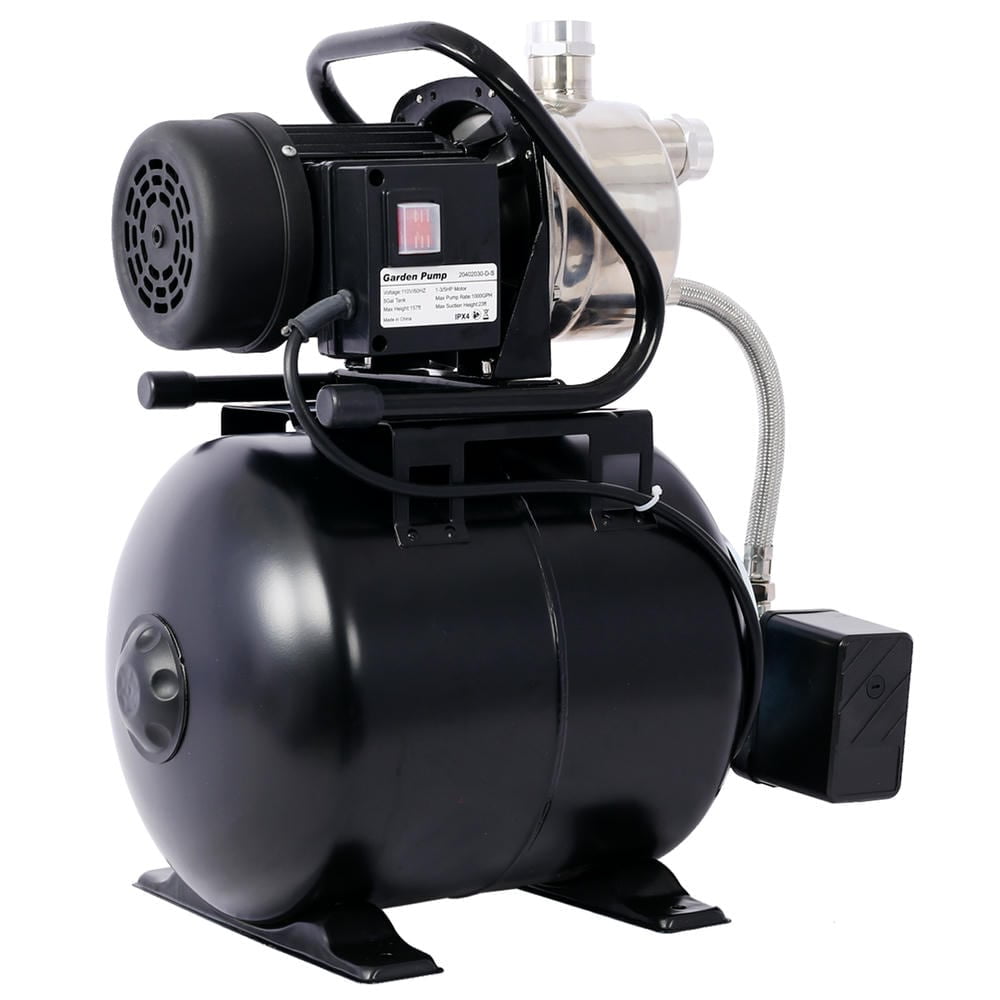Topcobe 1.6HP Shallow Well Pump with Pressure Tank, Garden Water Pump ...