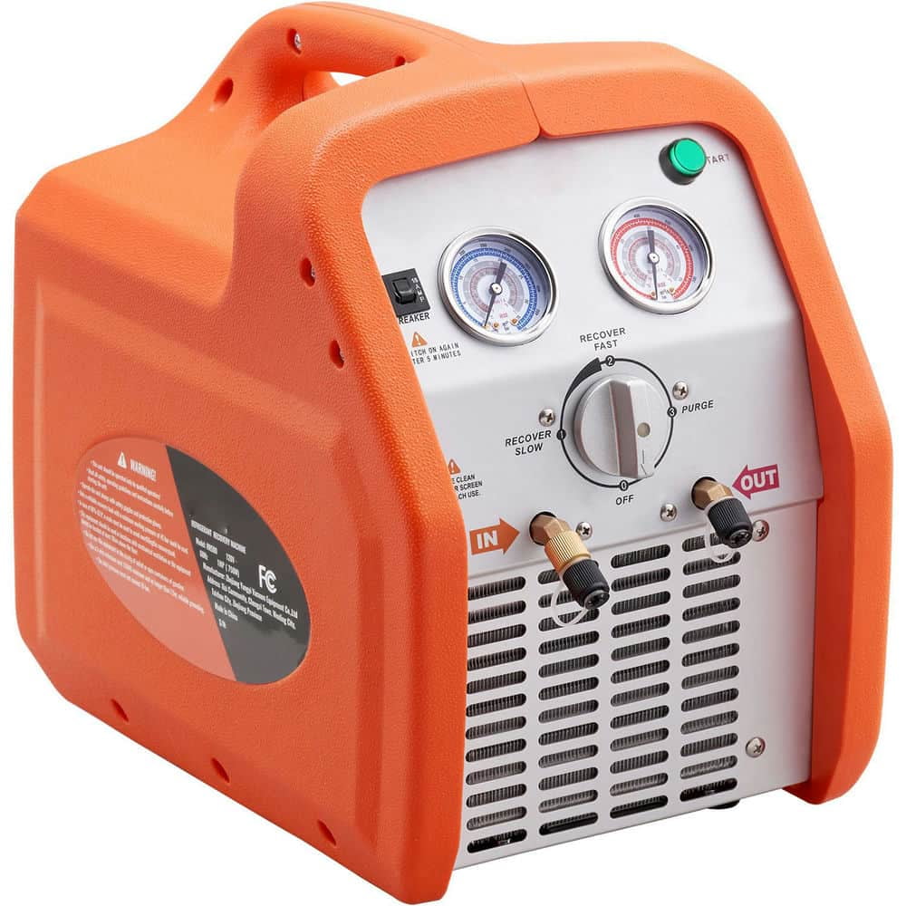 Topcobe 1 HP Refrigerant Recovery Machine - Dual Cylinder Portable AC ...