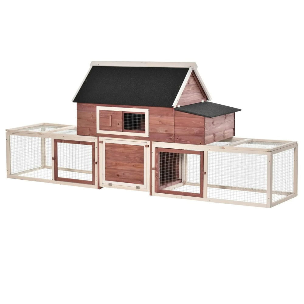 Topcobe 114" Chicken Coop Wooden, Customizable Outdoor Chicken Cage ...