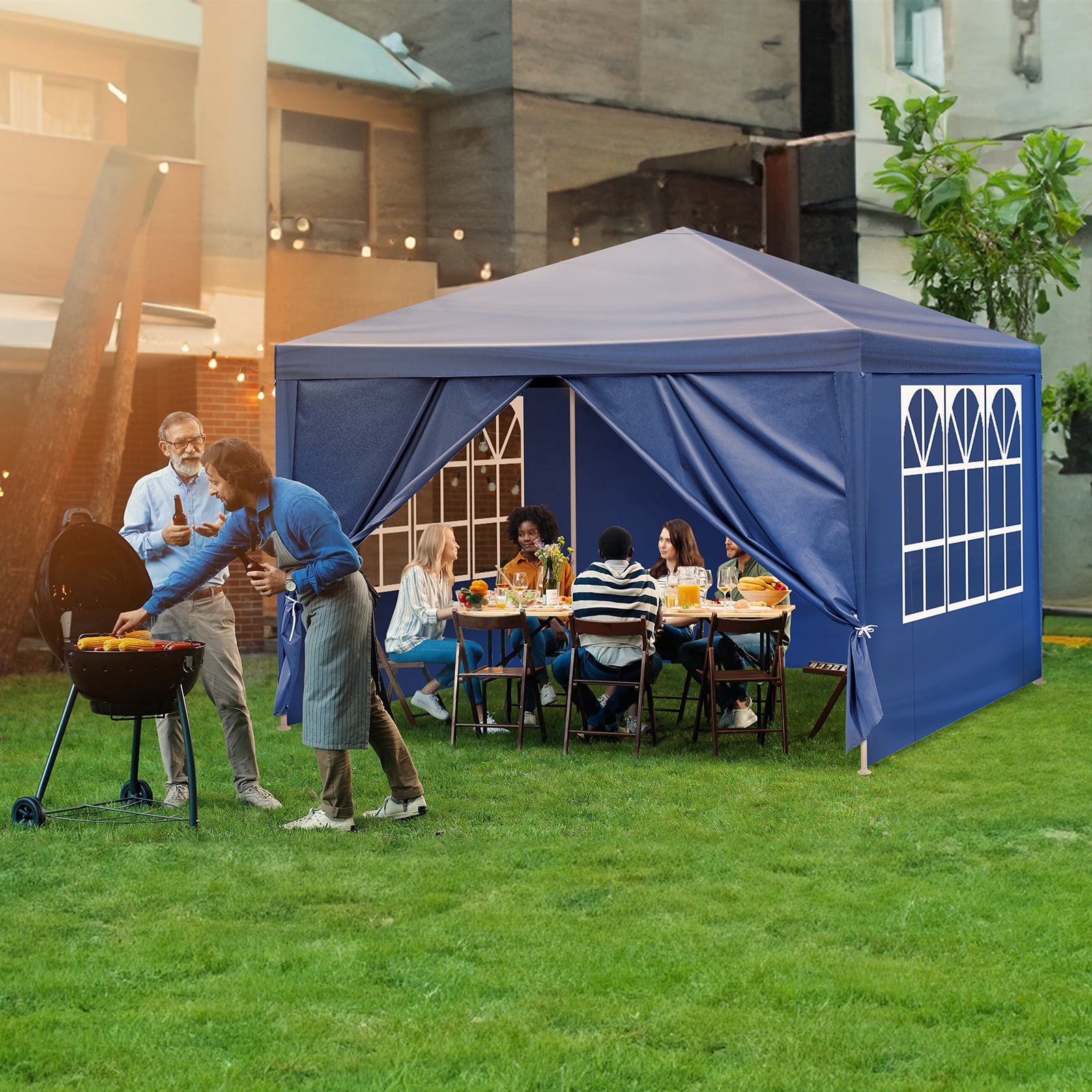 Topcobe 120" x120" Large Party Tent, Events Shelter Canopy Patio Canopy ...