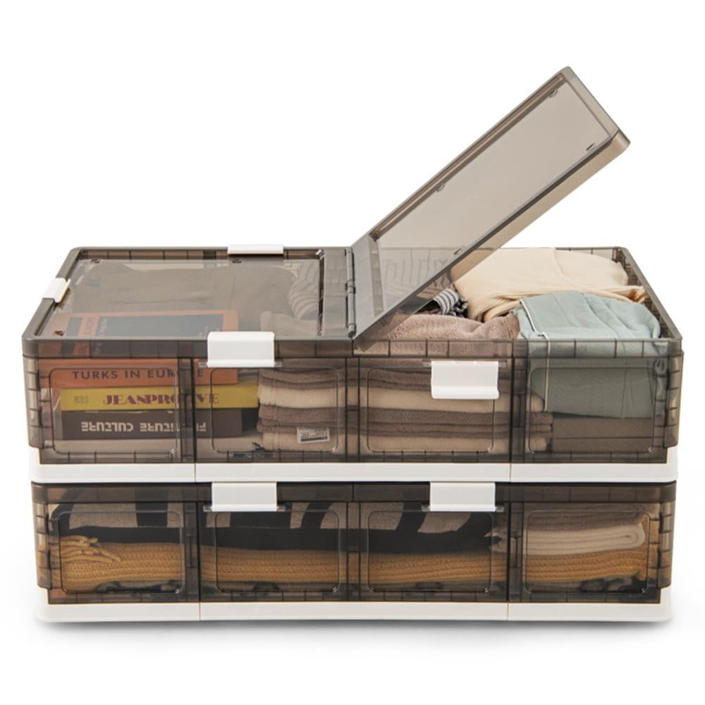 Topcobe 2 Pack Stackable Storage Containers Rolling Plastic Storage ...