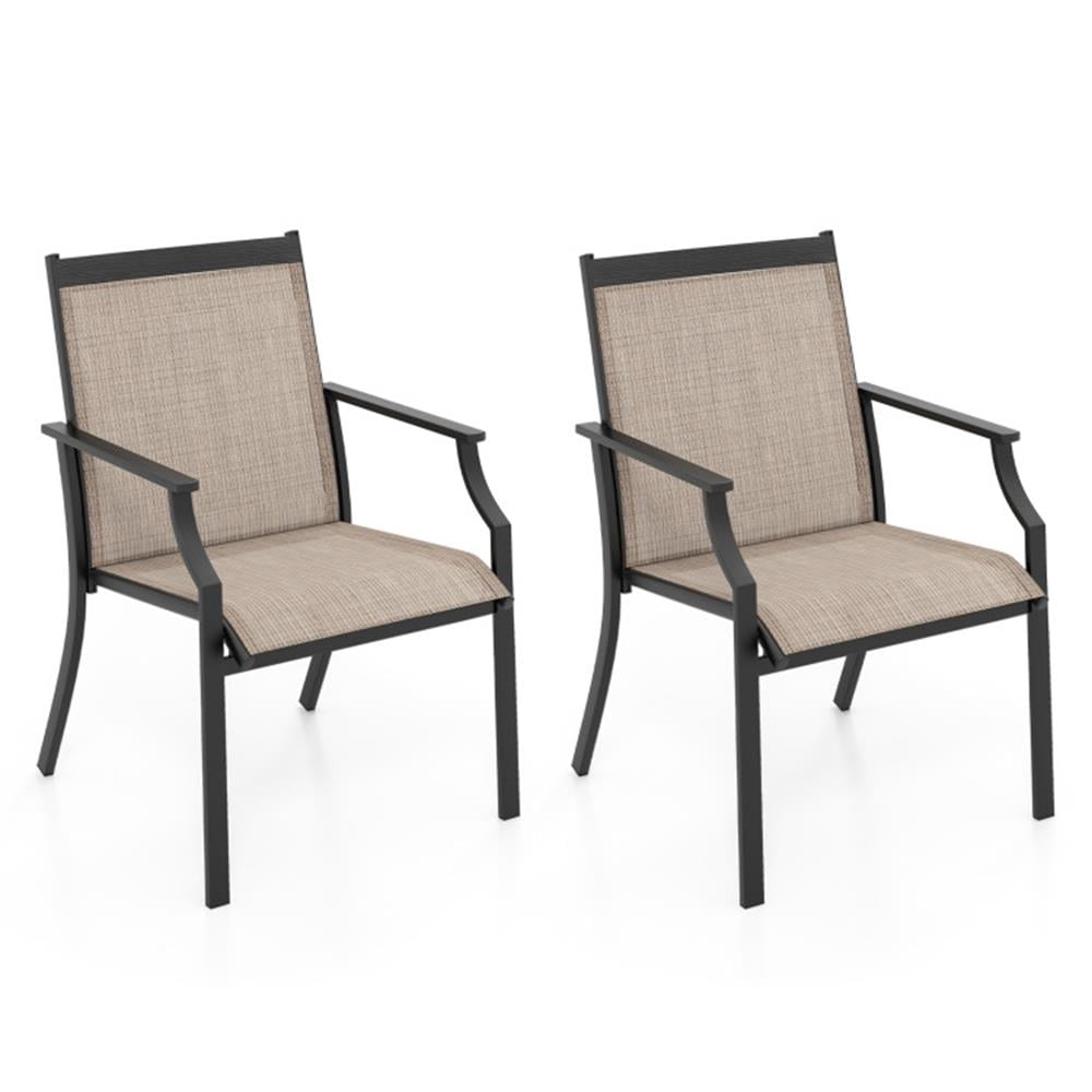 Topcobe 2 Piece Patio Dining Chairs Large Outdoor Chairs with ...