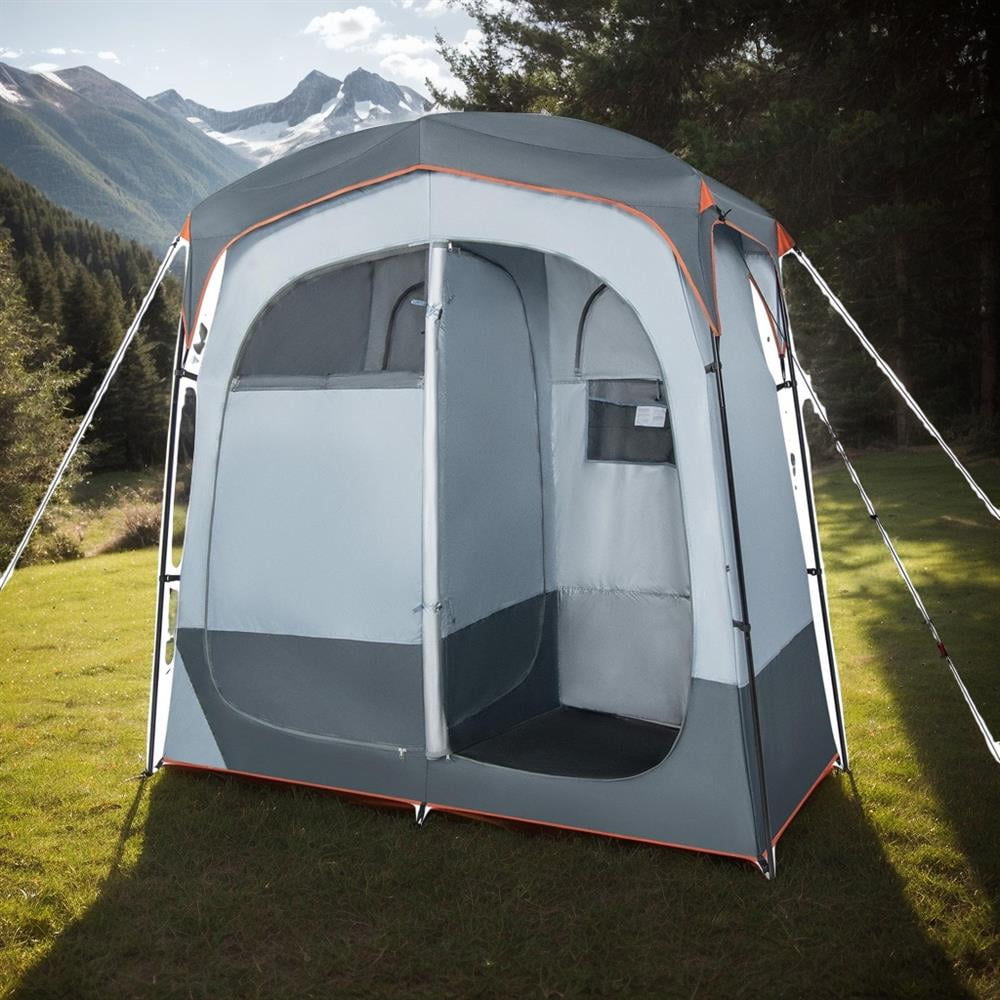 Topcobe 2 Rooms Oversize Privacy Shower Tent with Removable Rain Fly ...