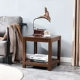 Topcobe 2 Tier MDF Square Side Table, Modern Design Tea End Table for ...