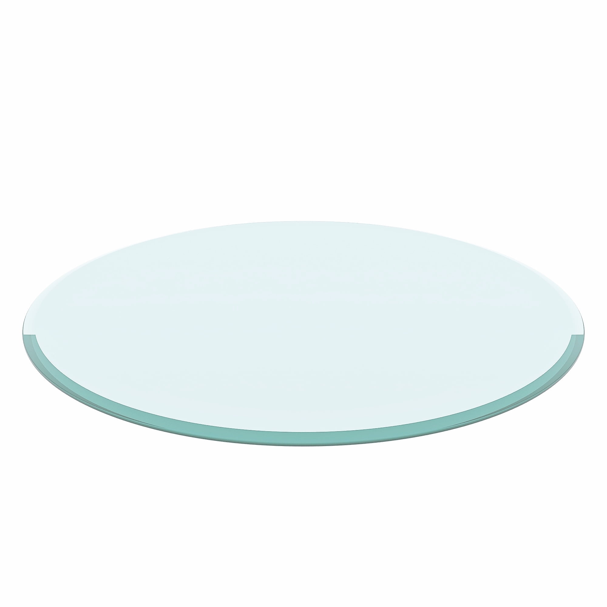 Topcobe 24 Inch Round Glass Table Top - Tempered - 1/2" Thick- Beveled ...