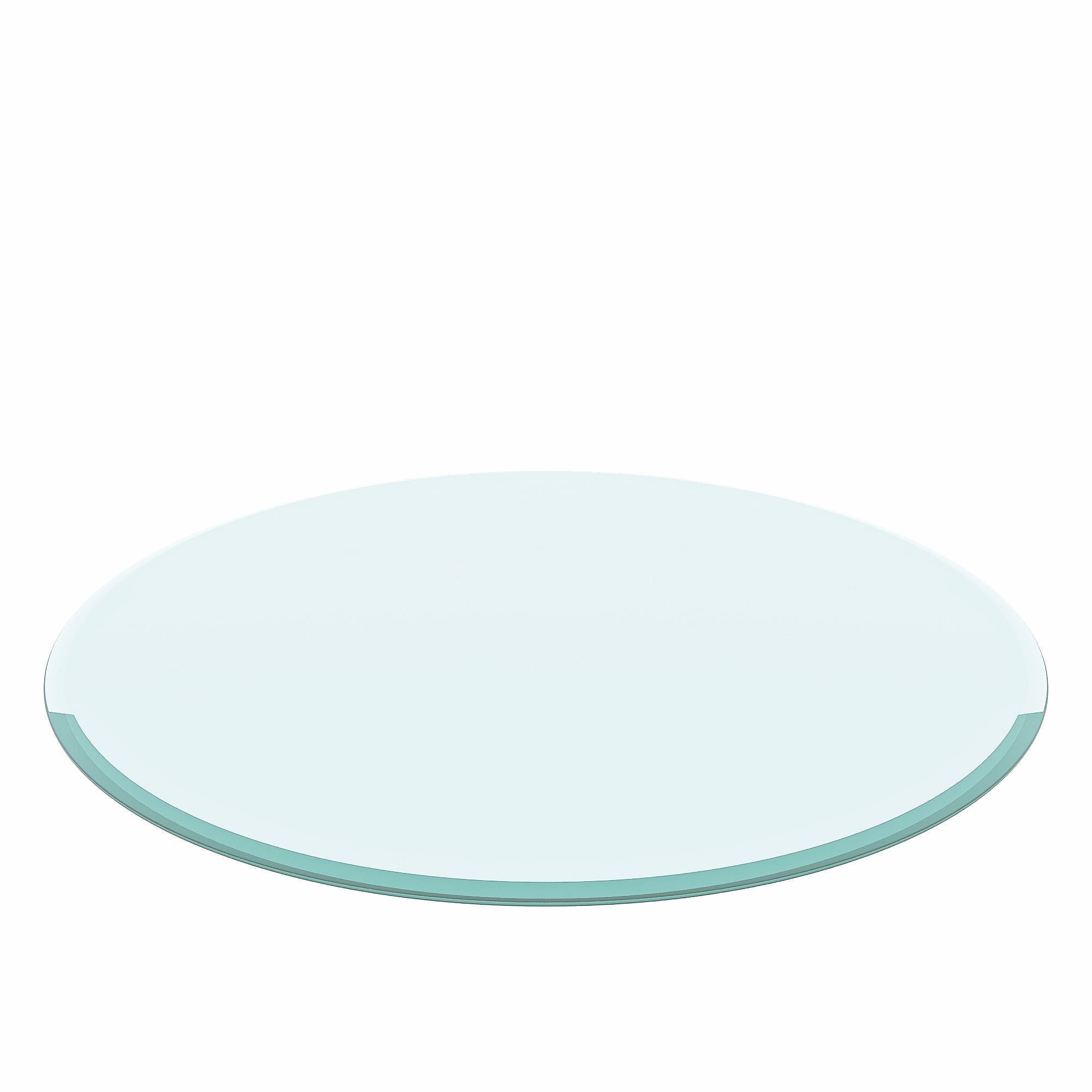 Topcobe 24 Inch Round Glass Table Top - Tempered - 3/8" Thick- Beveled ...
