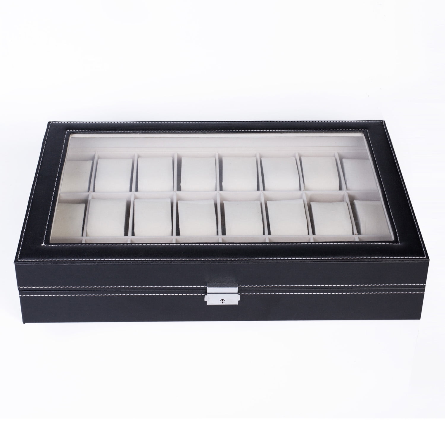 Topcobe 24 Slots Watch Box, High-grade Leather Watch Collection Storage ...