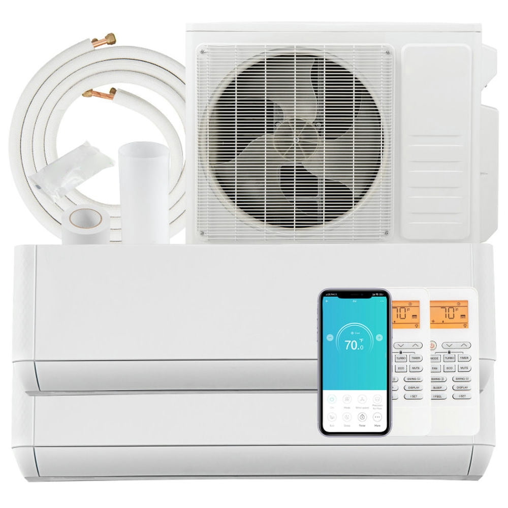 Topcobe 27000 BTU 2 Zone 22 SEER2 Mini Split AC with Heat Pump-12K ...