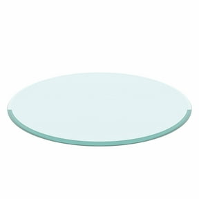 SUDICA 54 Inch Round Clear Tempered Glass Table Top, 0.33 Inch Thick ...