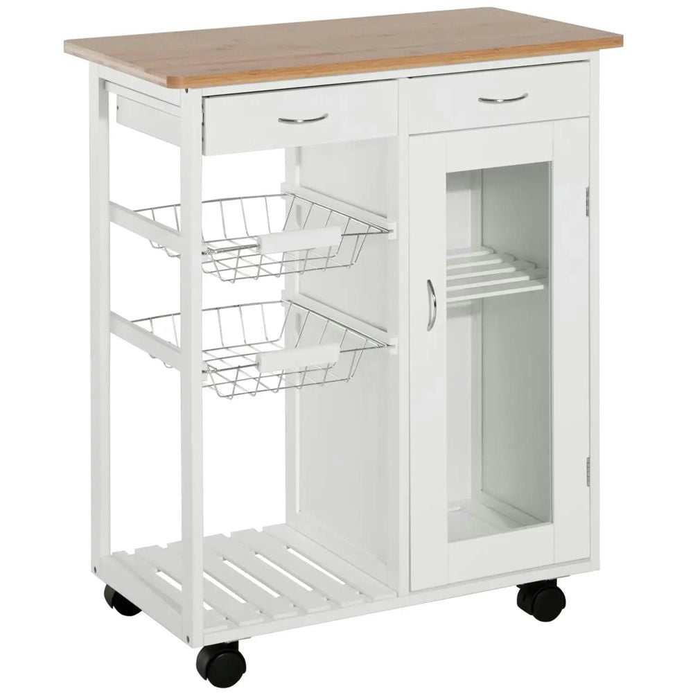 Topcobe 28" Rolling Kitchen Island with Storage, Kitchen Cart with ...