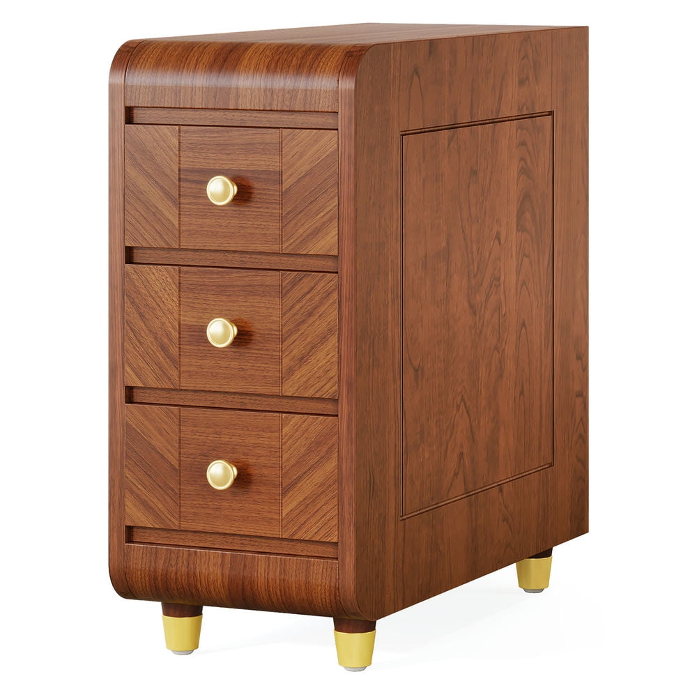 Topcobe 3-Drawer End Table, Small Classic Sofa Side table Bedside Table ...