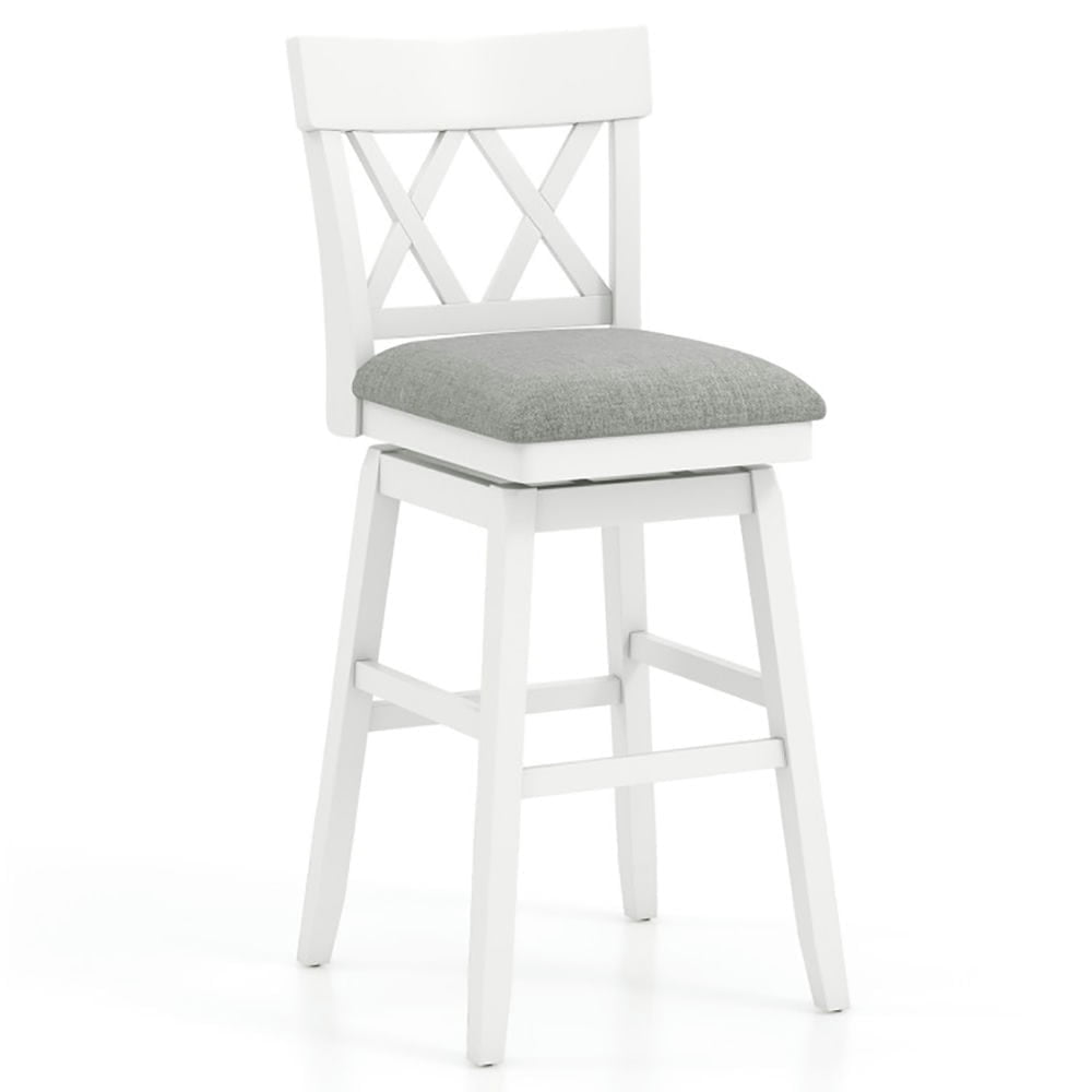 Topcobe 30 Inch Bar Stool with Contoured Backrest and Swivel Padded ...