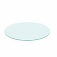 Topcobe 30" Round Tempered Glass Tabletop - 1/4" Thick, Polished Edge ...