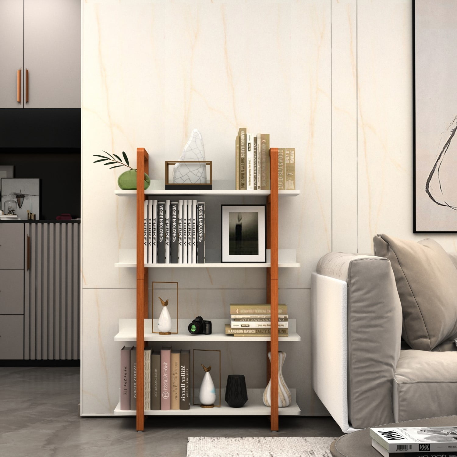 Topcobe 4-Tier Heavy Plant Stand, Solid Wood Bookshelf, Storage Rack ...