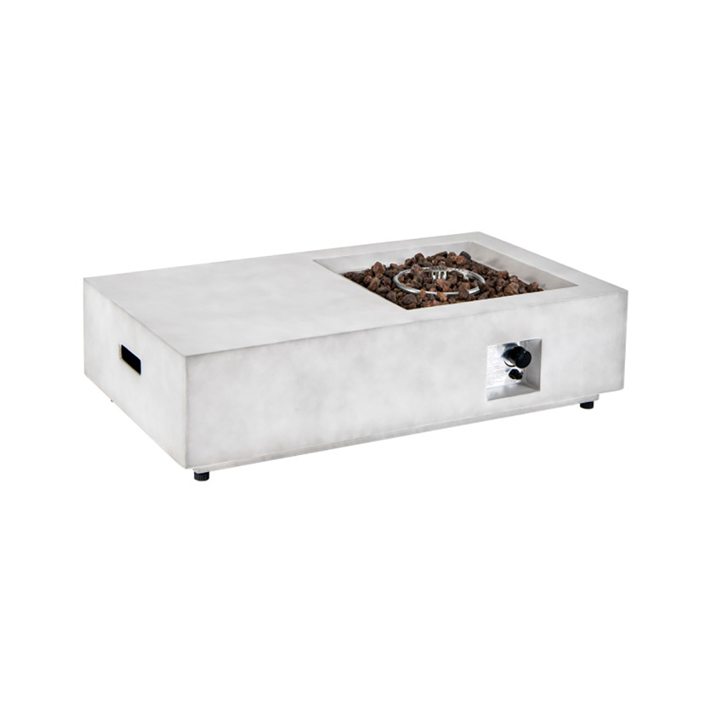 Topcobe 48" Outdoor Concrete Fire Pit with Lava Rocks, Fire Pits ...