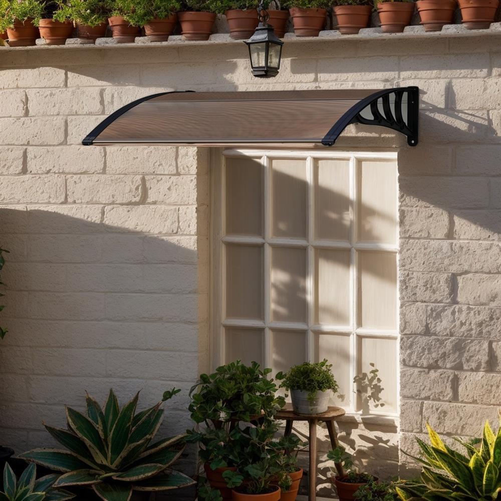 Topcobe 48" x 40" Outdoor Front Door Patio Overhang Awning for Sunlight ...