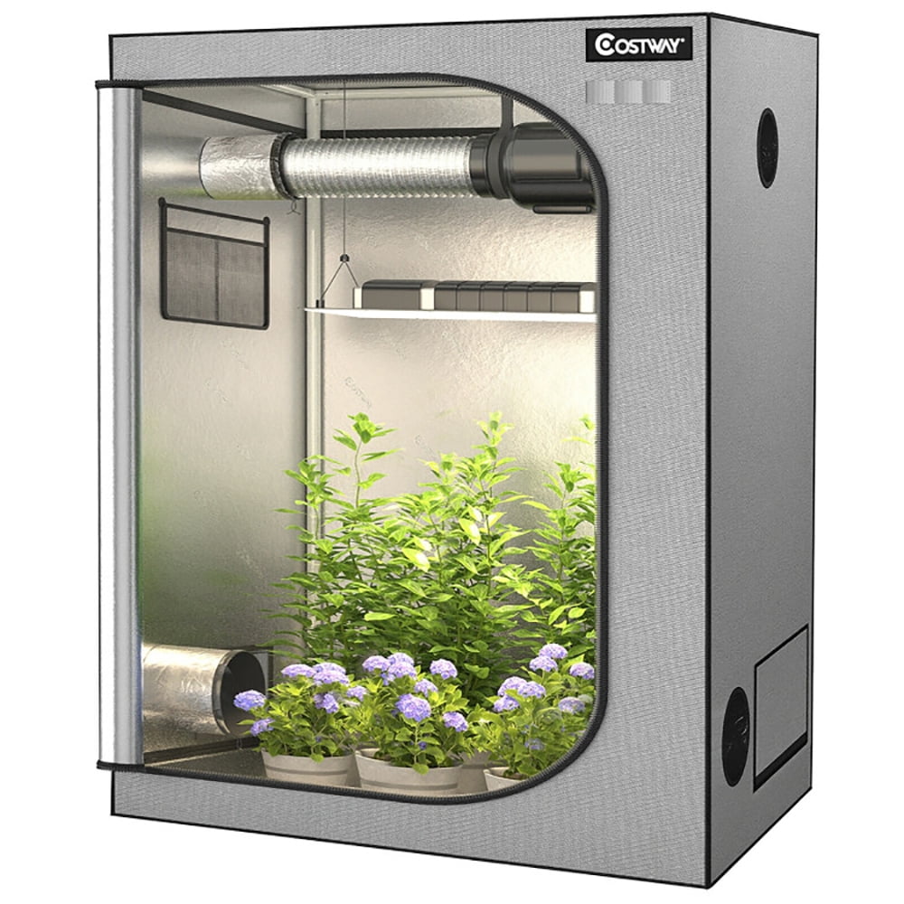 Topcobe 48 x24 x 60 Inch Mylar Hydroponic Grow Tent with Observation ...