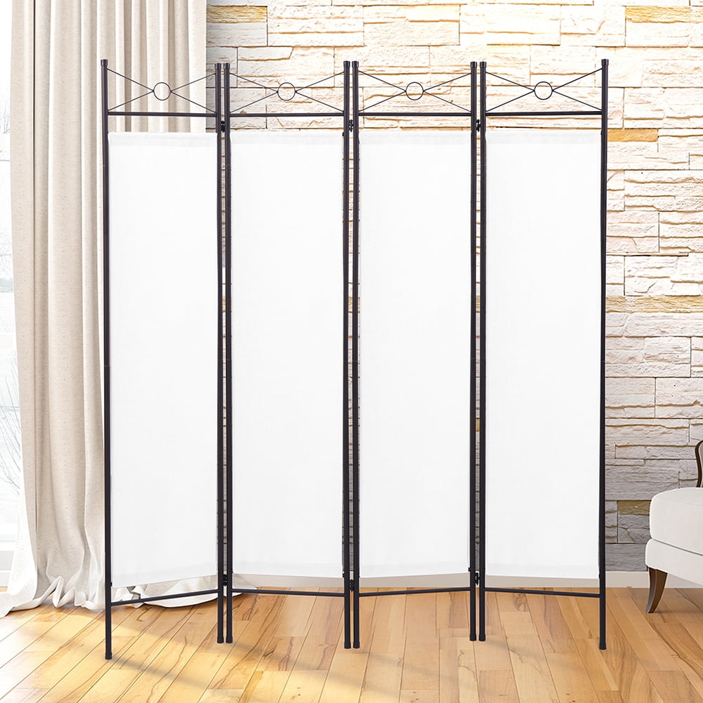 Topcobe 5.9FT Classic Metal Frame Room Divider for Home Office, 4 Panel ...
