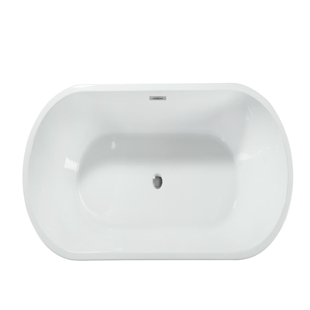 Topcobe 59" Acrylic Freestanding Bathtub, Stand Alone Soaking Tub ...