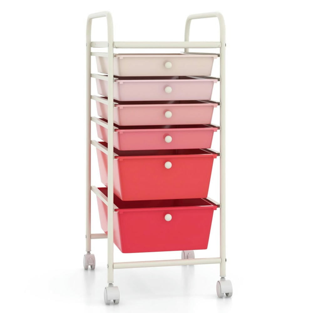 Topcobe 6 Drawers Rolling Storage Cart Organizer, Rolling Carts with ...