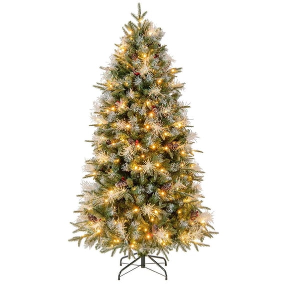 Topcobe 6 Feet Pre-Lit Artificial Christmas Tree with 8 Modes LED ...