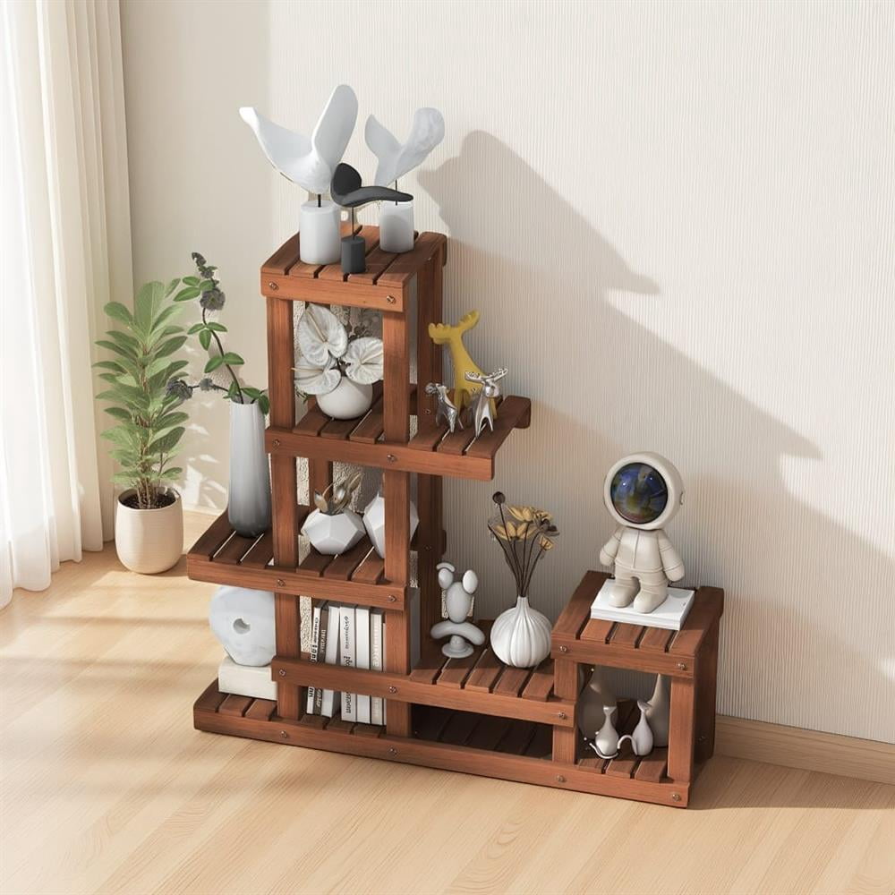 Topcobe 6 Tier Wood Plant Stand with High Low Structure, Multi Tier ...