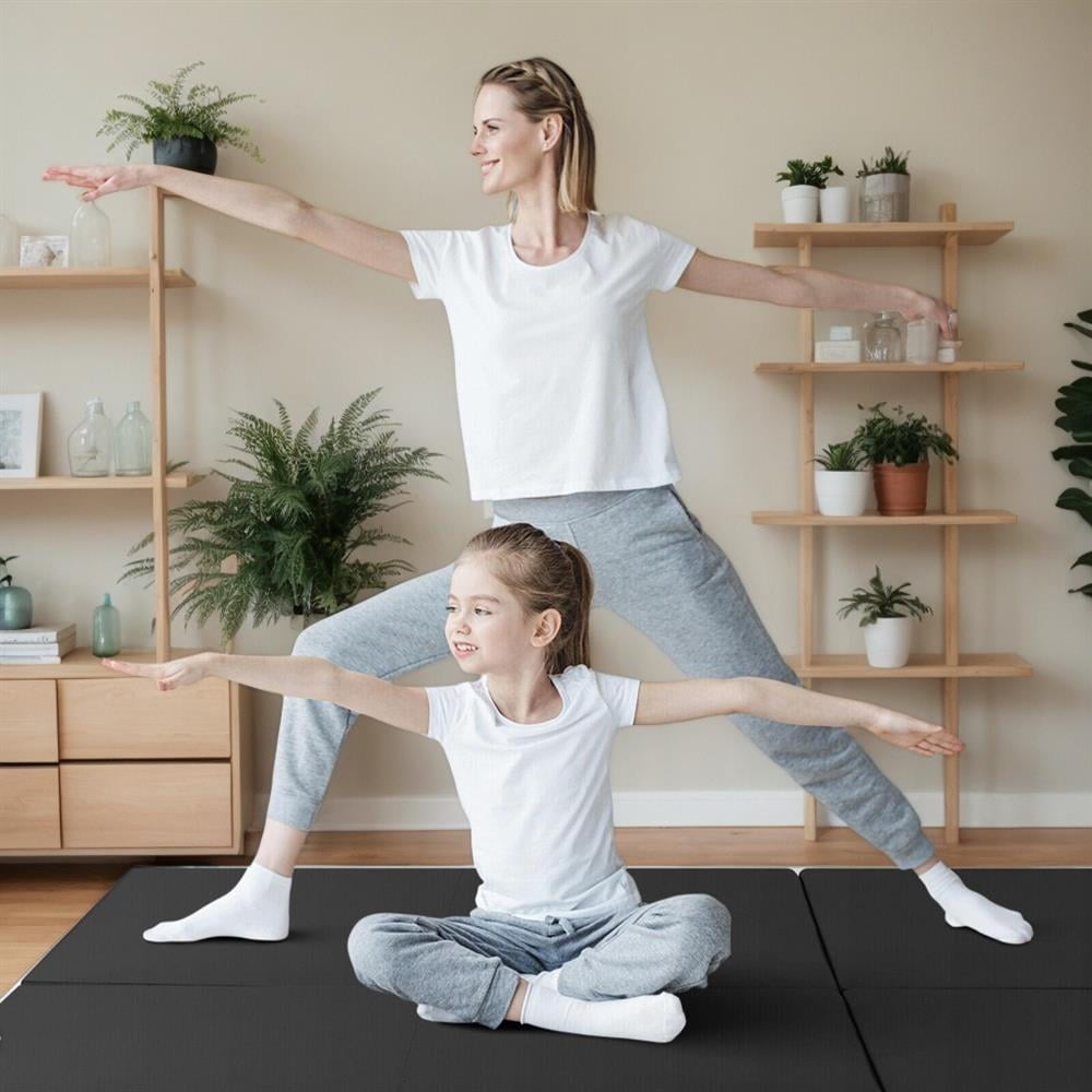 Topcobe 6 x 2 FT Tri-Fold Gym Mat with Handles and Removable Zippered ...