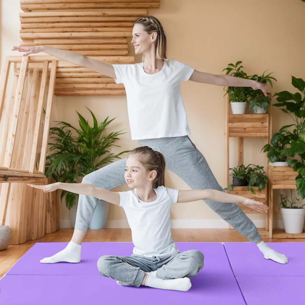 Topcobe 6 x 2 FT Tri-Fold Gym Mat with Handles and Removable Zippered ...