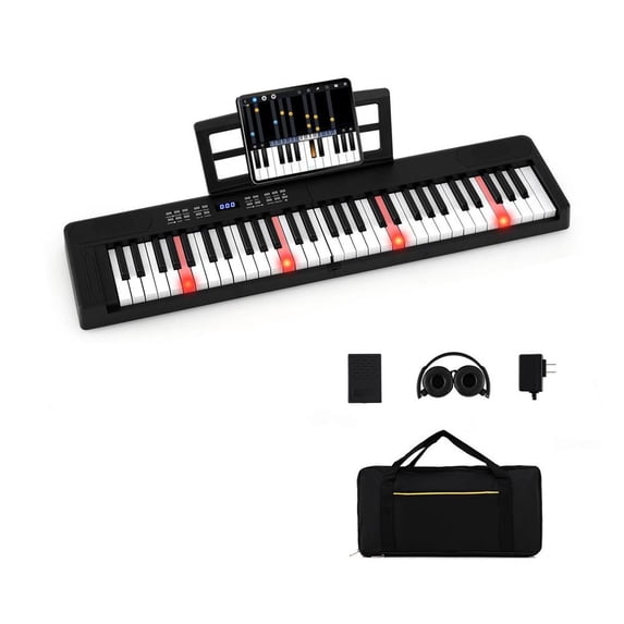 Topcobe 61-Key Foldable Piano Keyboard Full-size Electronic Keyboard ...