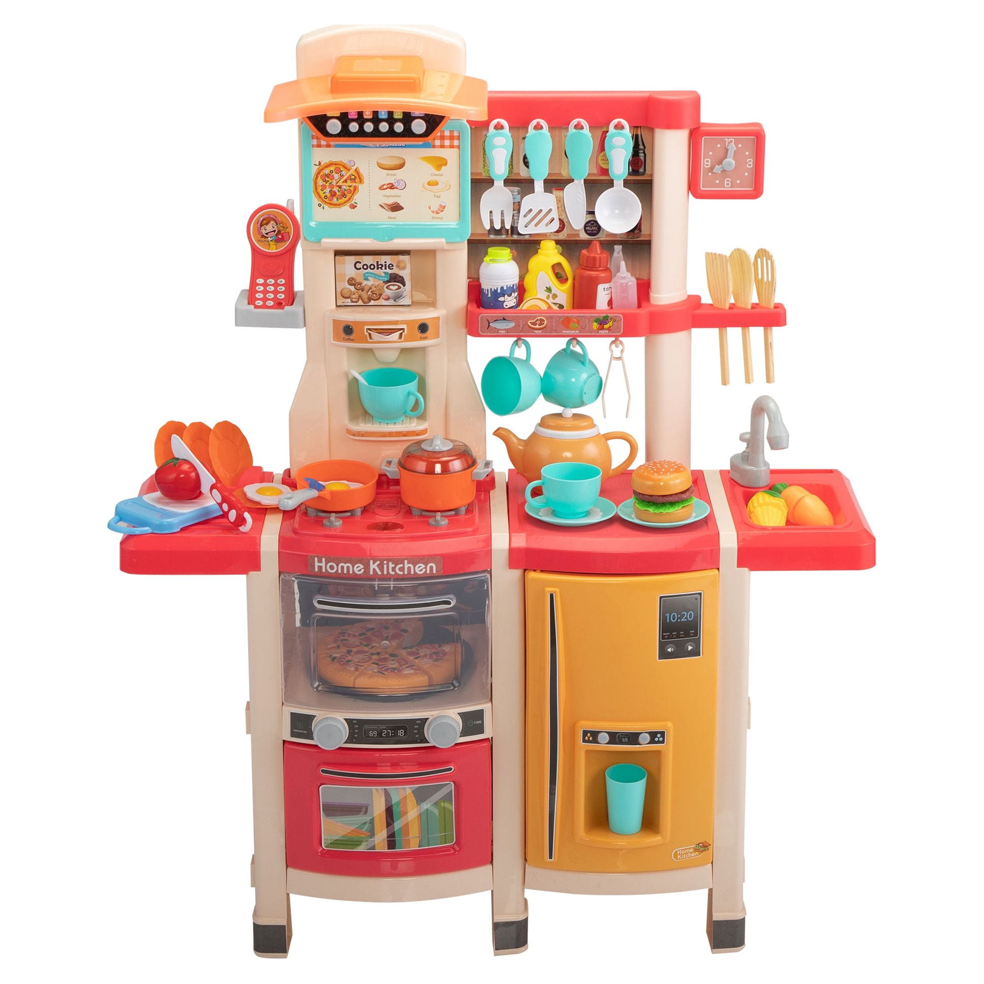 Topcobe 65-Pcs Kids Play Kitchen Set, Child' s Pretend Play Kitchen ...