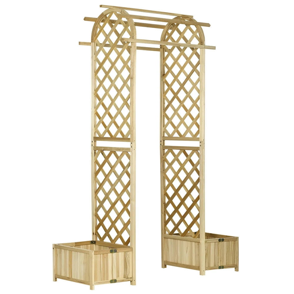 Topcobe 7.5' Wooden Wedding Arch, Garden Arch Arbor for Climbing Plants ...
