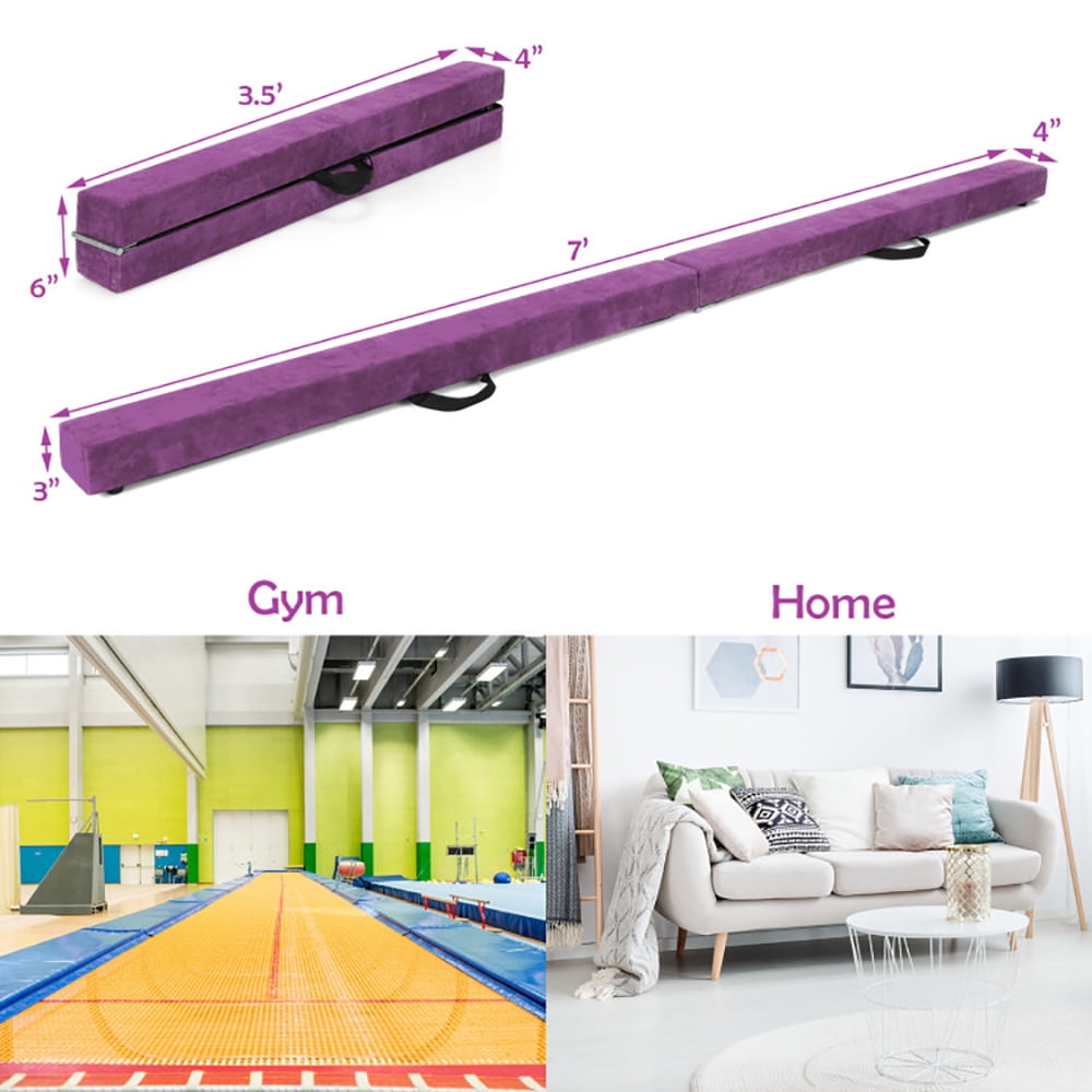 Topcobe 7 Feet Folding Portable Floor Balance Beam with Handles for ...
