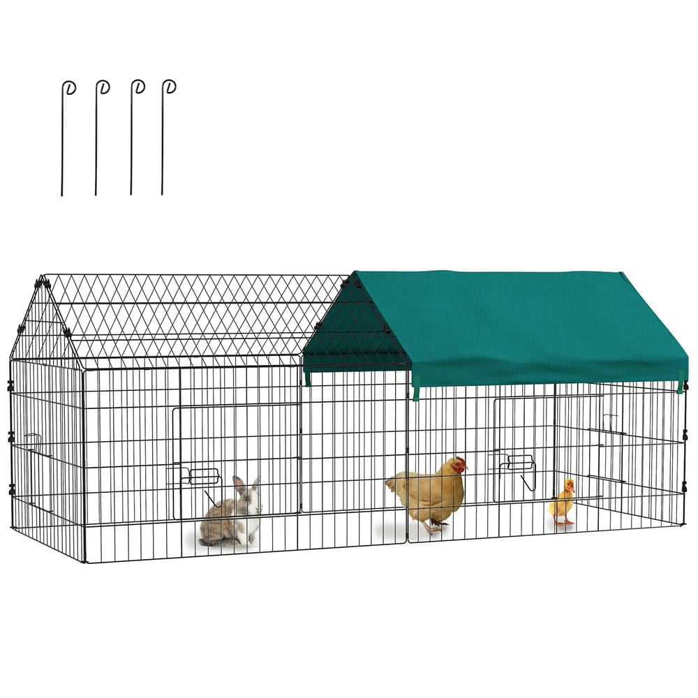 Topcobe 73" Small Animal Playpen with Roof for Rabbits, Chicken, Chinchillas, Outside Pet ...