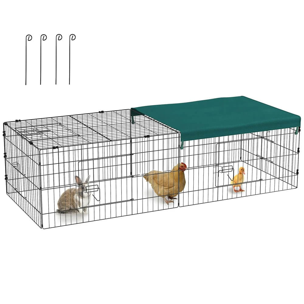 Topcobe 73" Small Animal Playpen with Roof for Rabbits, Chicken ...