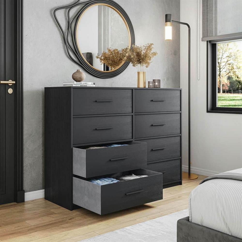 Topcobe 8-Drawer Dresser, Extra-Large Fabric Drawers, Sleek Black ...