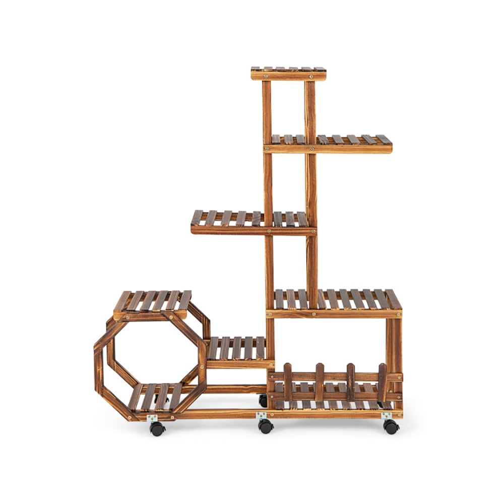 Topcobe 8-Tier Plant Stand with Lockable and Detachable Wheels for 12 ...
