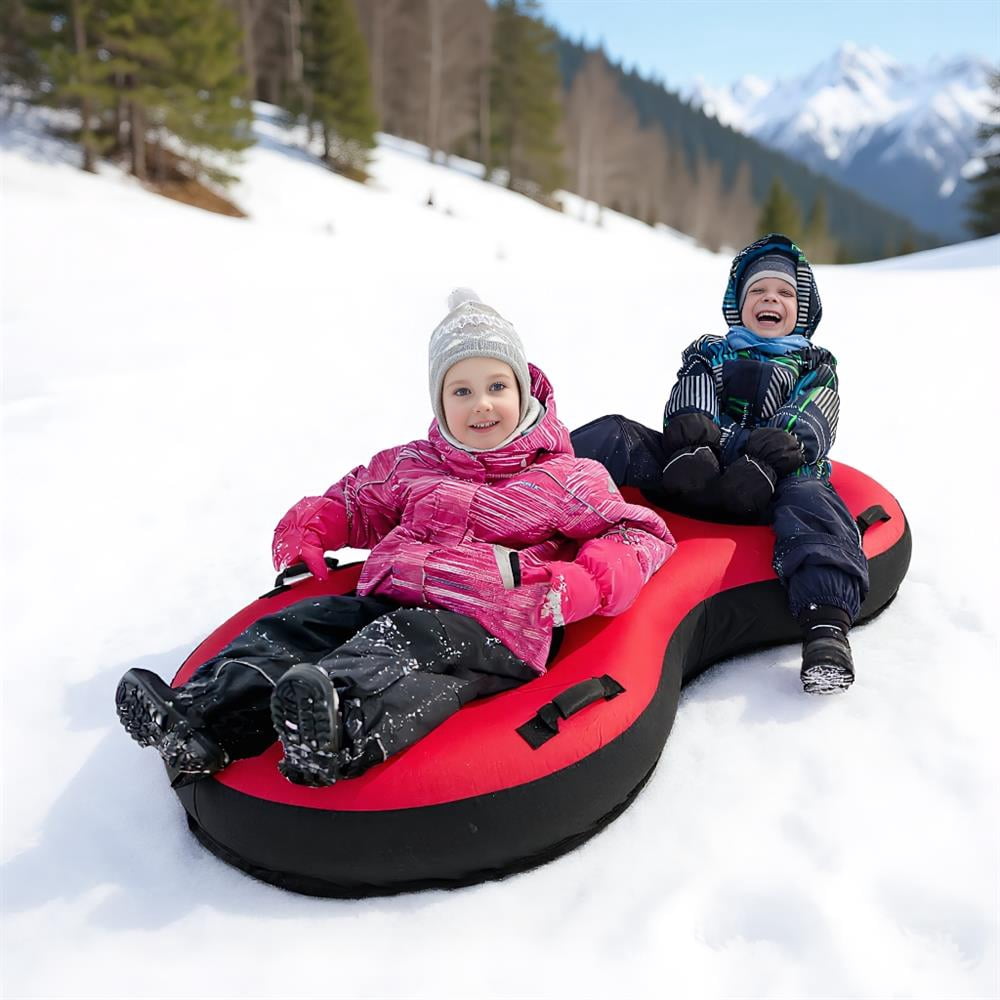 Topcobe 80" 2-Person Inflatable Snow Sled for Kids and Adults, Winter ...