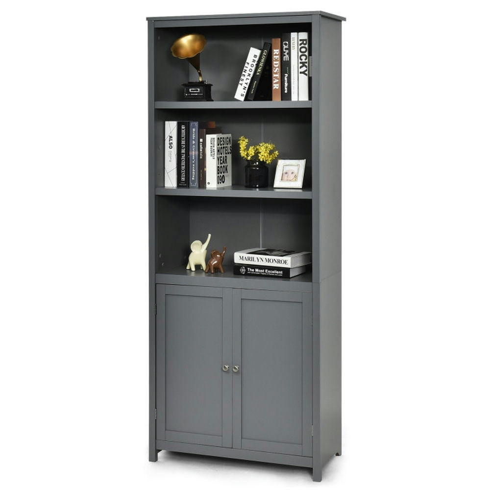 Topcobe Bookcase Shelving Storage Wooden Cabinet Unit Standing Display ...