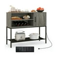 Topcobe Buffet Sideboard Coffee Bar Cabinet with Power Outlets and USB ...
