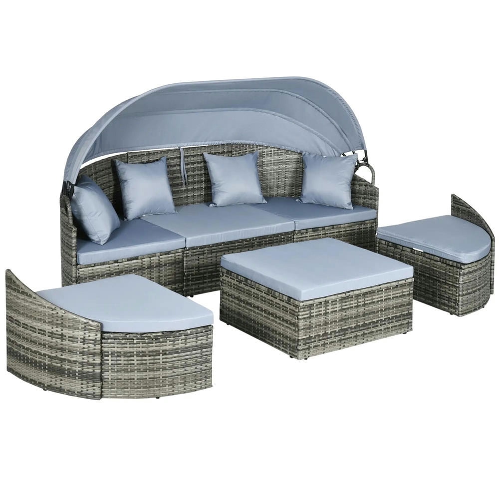 Topcobe Convertible Rattan Daybed Sectional - Stylish Outdoor Sectional ...
